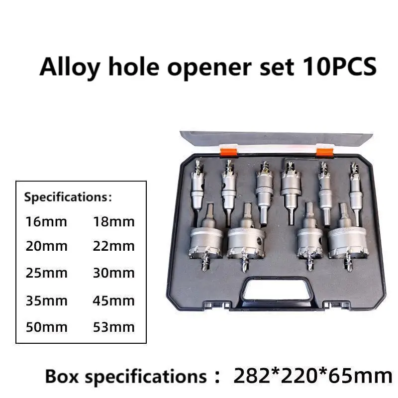 10PCS-16-53mm-TCT-Alloy-Hole-Saw-Set-Carbide-Tipped-Metal-Cutter-Core ...