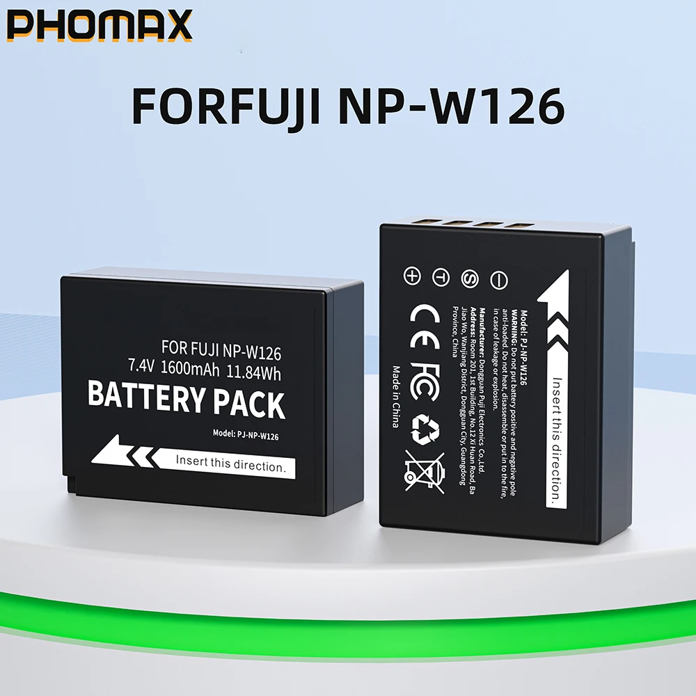 PHOMAX 1600mAh NP-W126 NP W126 NP-W126S W126S Battery for Fuji X-Pro1 ...