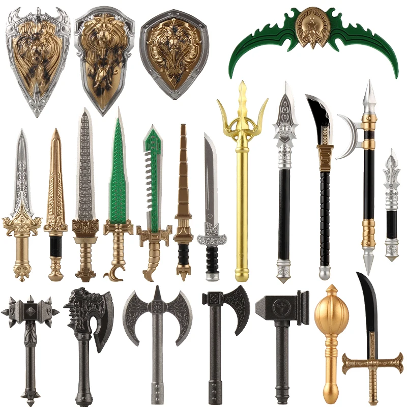 Moc-figura-militar-medieval-arma-bloco-de-constru-o-soldado-arma-escudo ...