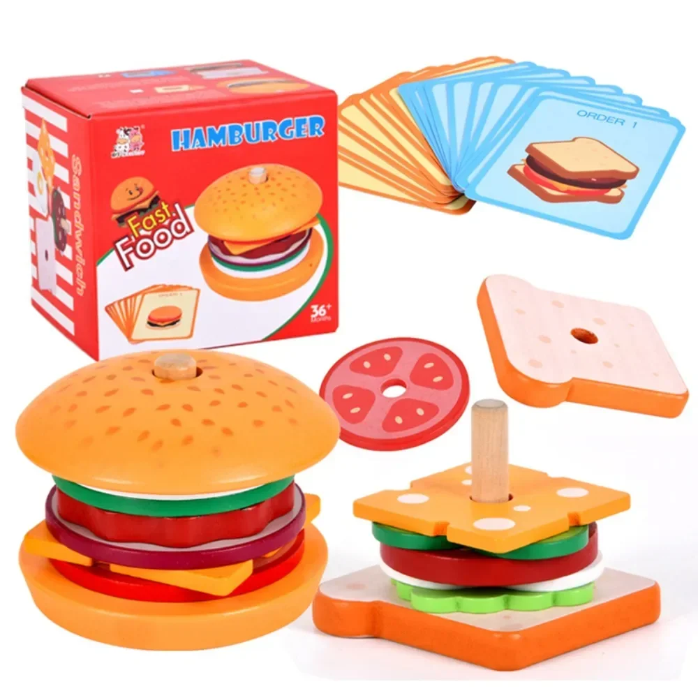 Wooden-Simulation-Hamburger-Children-Toy-DIY-Pretend-Play-Toys-Color ...