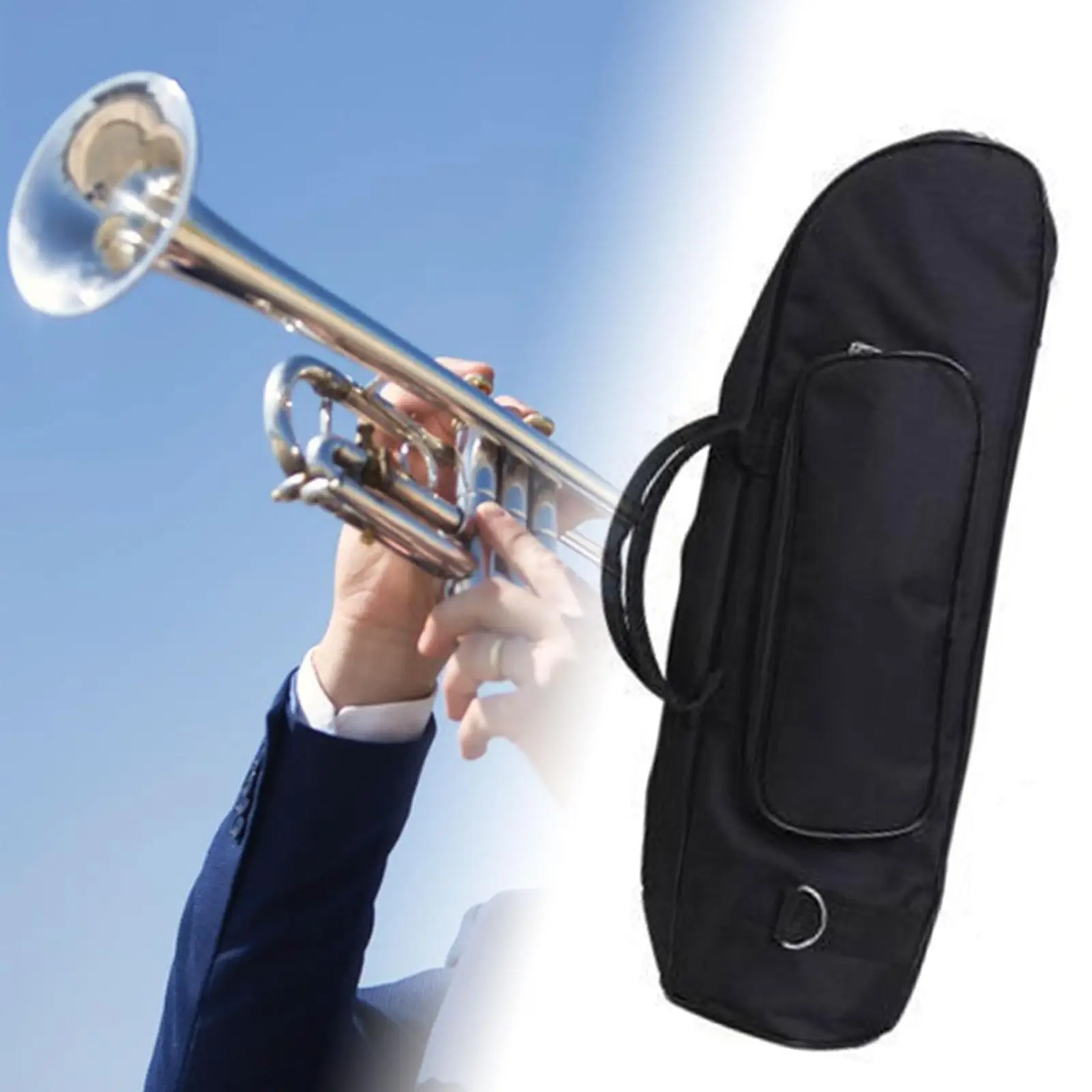 Travel Trumpet Bag with Pockets Zipper Music Sheets 23.62'' Music ...