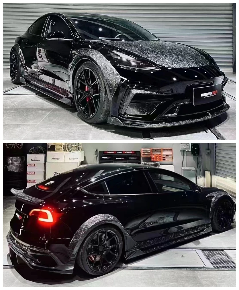 Forging Carbon fiber Front Bumper Lip Spoiler Rear Diffuser Engine Hood ...