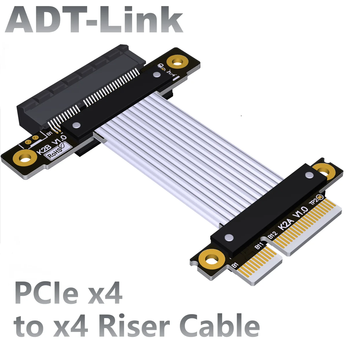 ADT-Link PCIe 4.0 x4 Riser Cable Male-to-Female x4 to x4 GPU ...