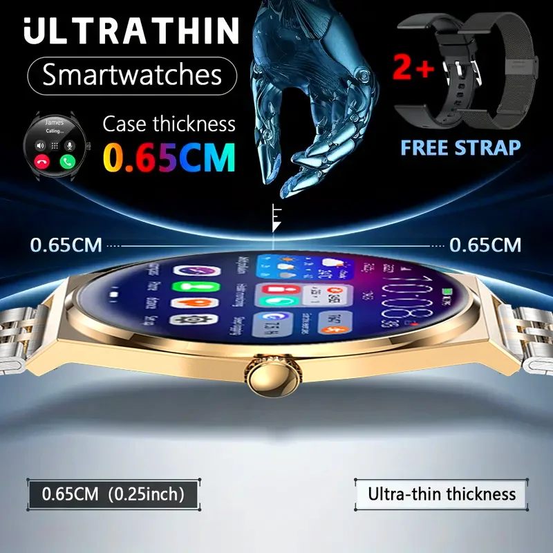New Ultra-Thin Smartwatch 1.43“ 100+ Sports Mode Heart Rate Detection ...