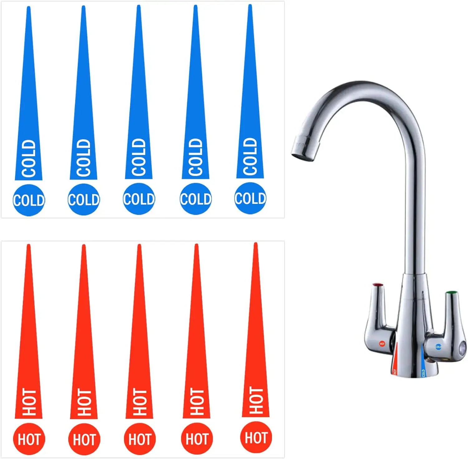 Epoxy-Hot-and-Cold-Water-Faucet-Indicator-Stickers-Self-Stick-10-Hot ...