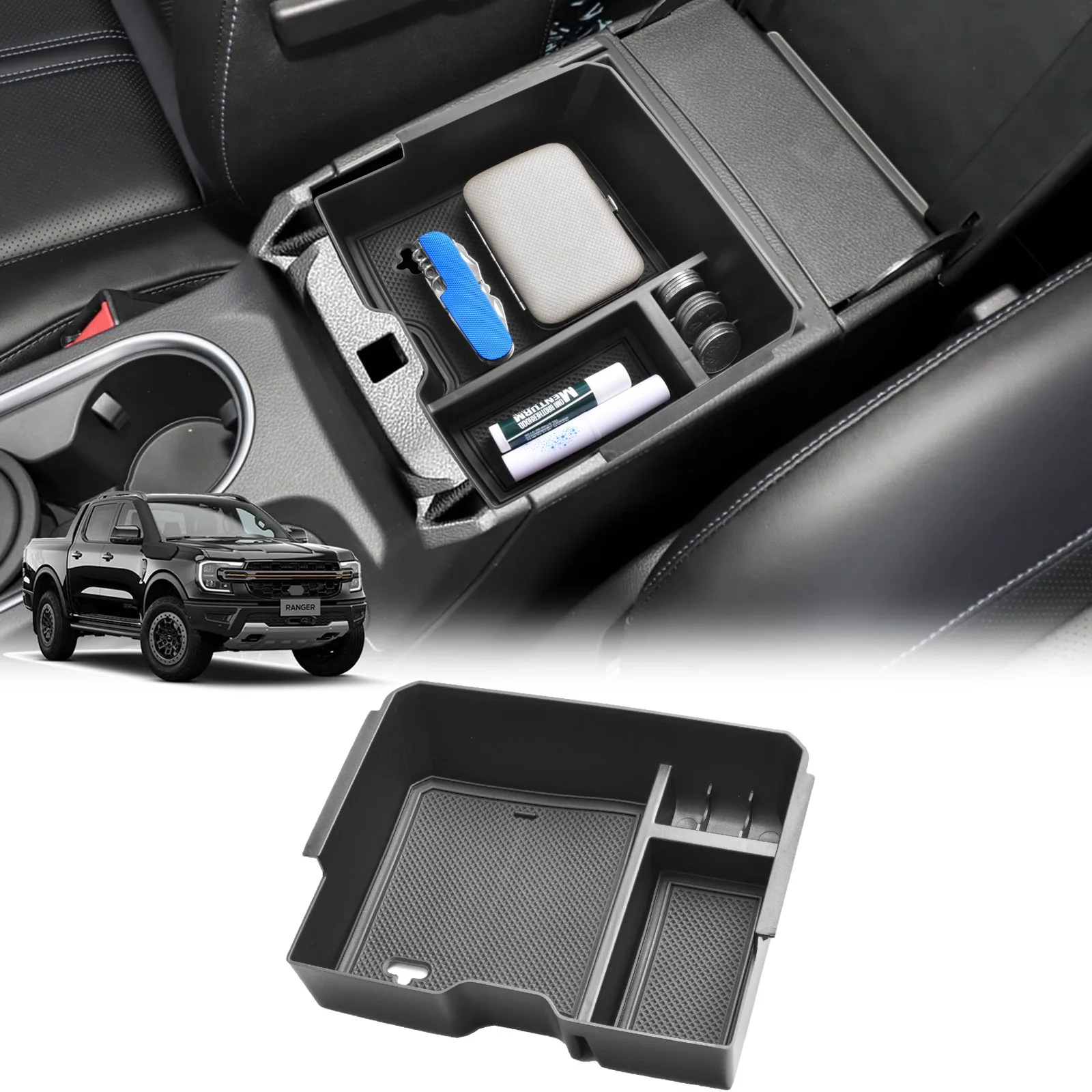 Center-Console-Organizer-Tray-for-2024-Ford-Ranger-XL-XLT-Insert ...