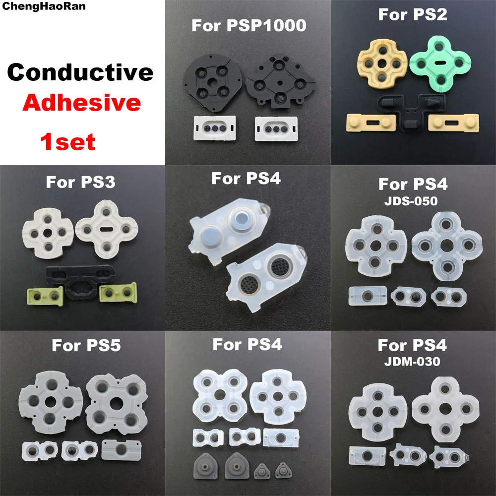 1Set-Replacement-Conductive-Silicon-D-Pads-Rubber-button-for-PS2-PS2 ...