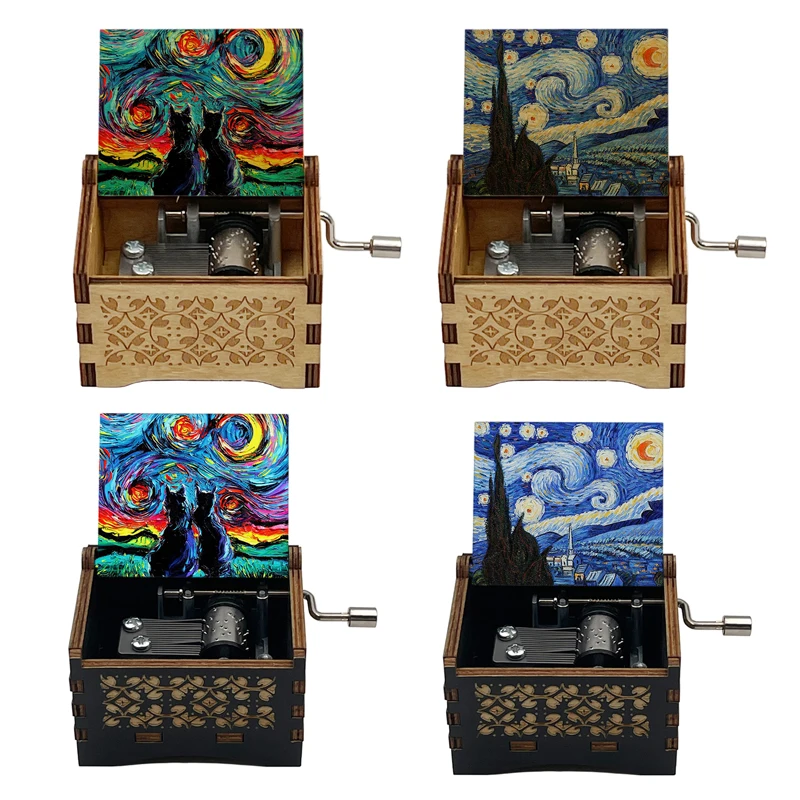 Starry-Starry-Night-Music-Box-Wooden-Hand-Musical-Box-Color-Print-Party ...