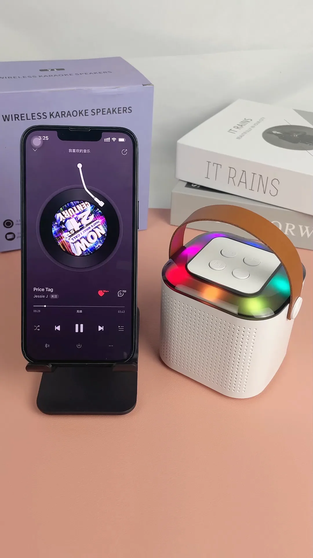 K12 Wireless Mic With Speaker - Single / Double RGB 7 Colour Dancing ...