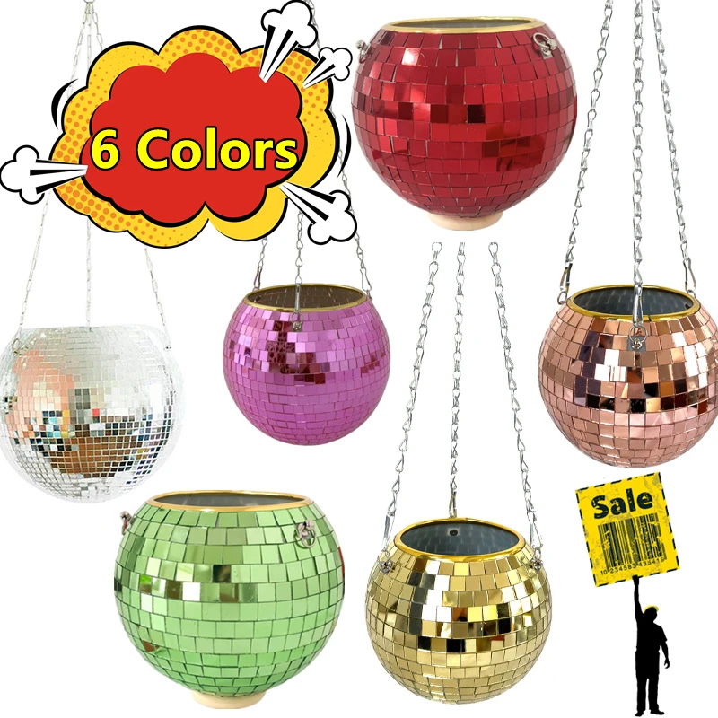 New Disco Ball Hanging Flower Pot Indoor Plants Bohemian Style Flower ...