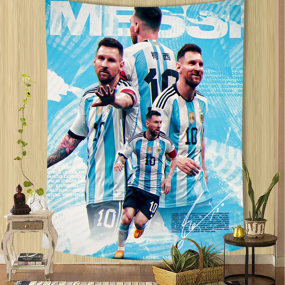 Football Star M-Messi Happy Birthday Backdrop Background Vinyl Women ...