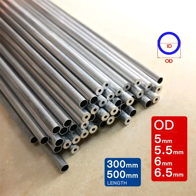 3pcs-5pcs aluminum pipe outer diameter 5 5.5 6 6.5mm length300 500mm ...
