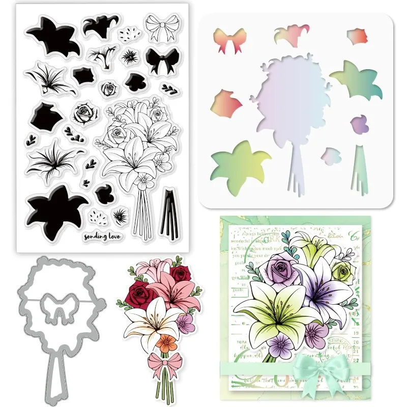 L-rio-corte-morre-e-clara-carimbo-e-pintura-Stencils-Flores-modelo-de ...