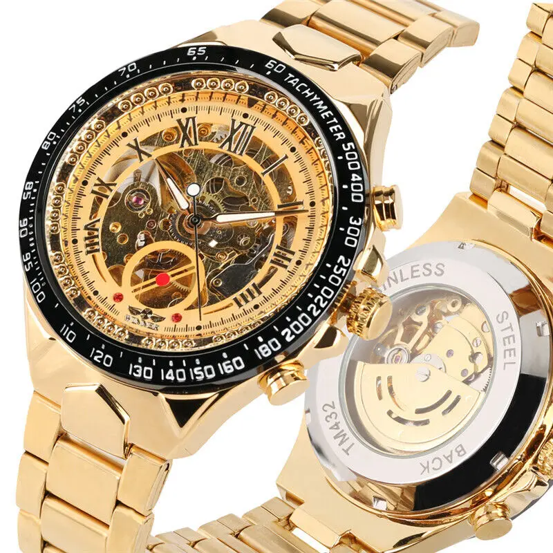 Winner-Men-s-Automatic-Self-Wind-Watch-Skeleton-Wristwatch-Golden ...