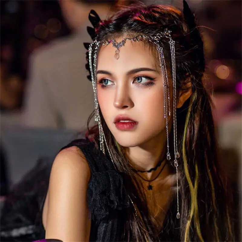 Vintage Tassel Forhead Decoration Hairband Handmade Heart Water Drop ...