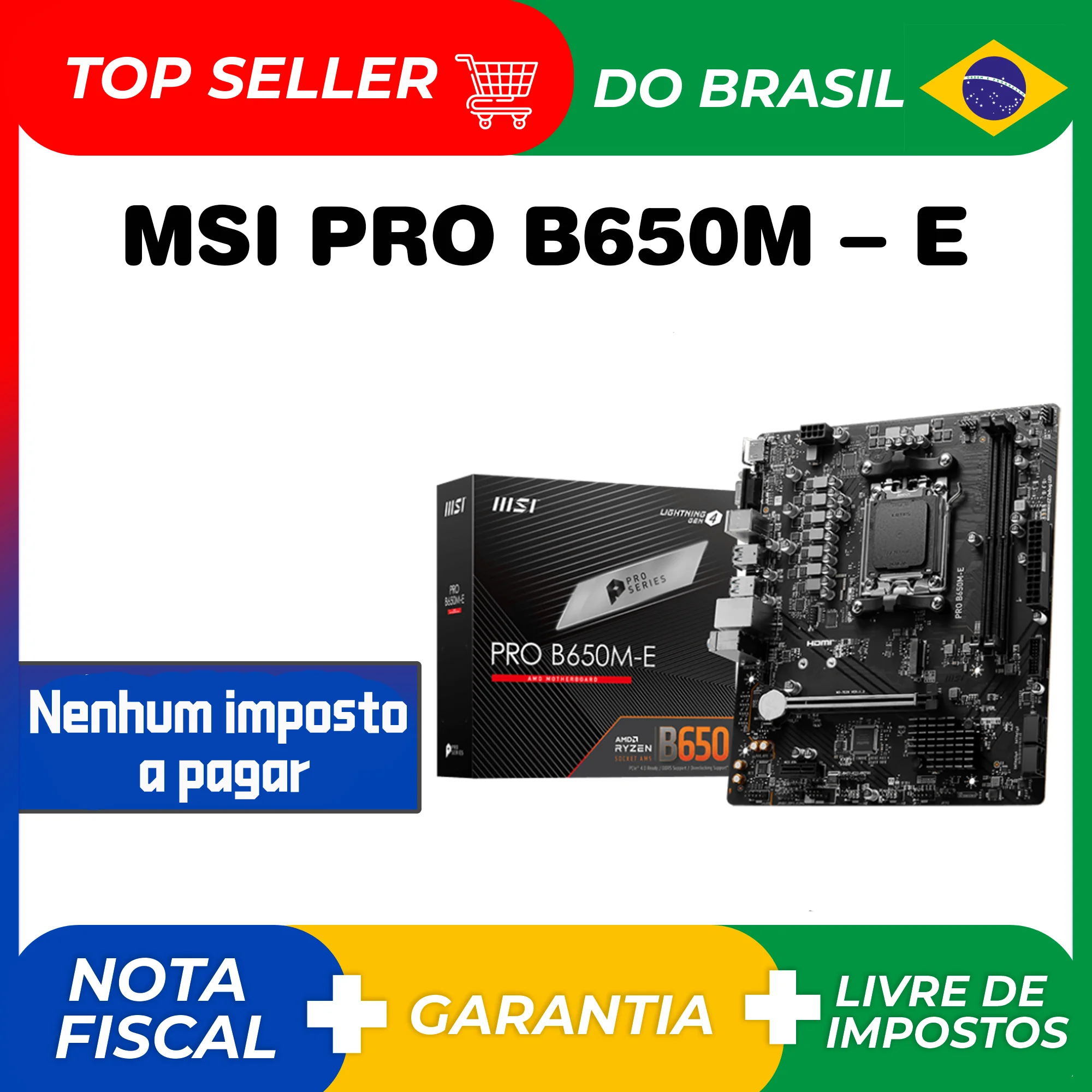 Nova-MSI-PRO-B650M-E-Socket-AM5-Motherboard-branco-Suporte-6800Mhz-RAM ...