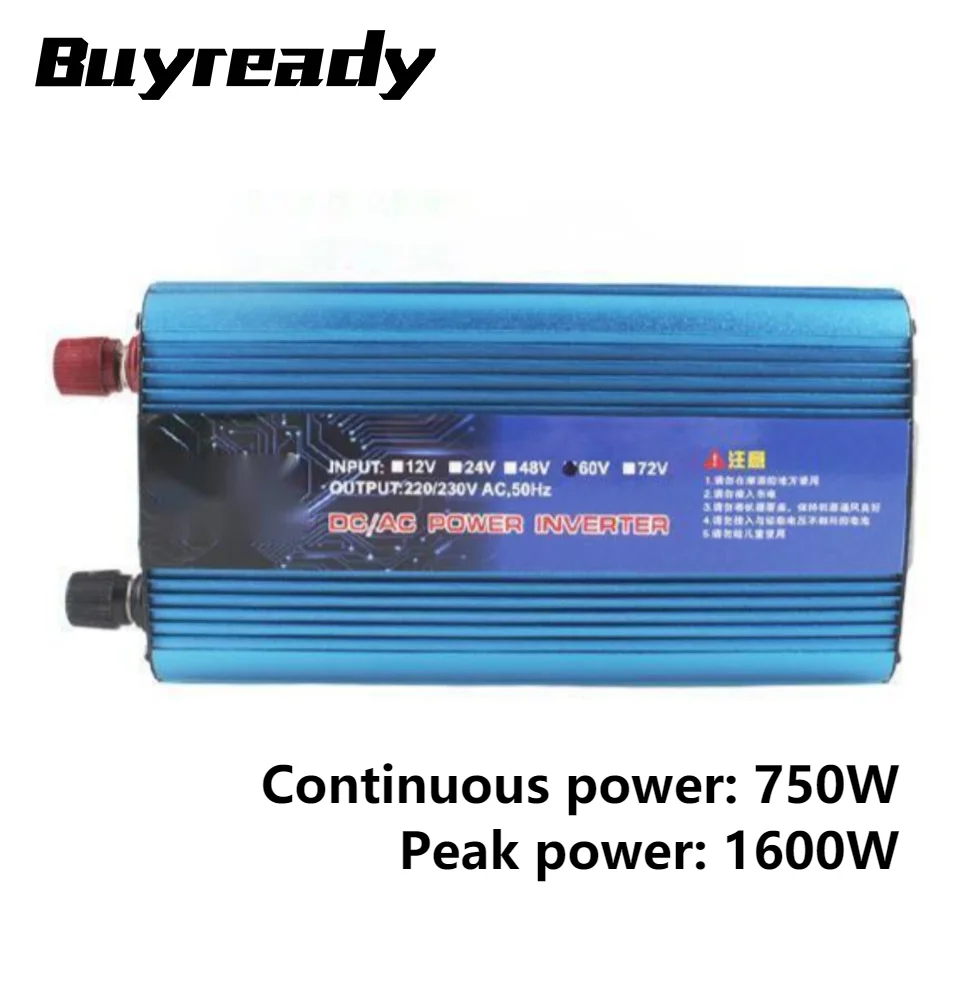 750W 12V 24V 36V 48V 60V 72V To 220V Modified Sine Wave Inverter With ...