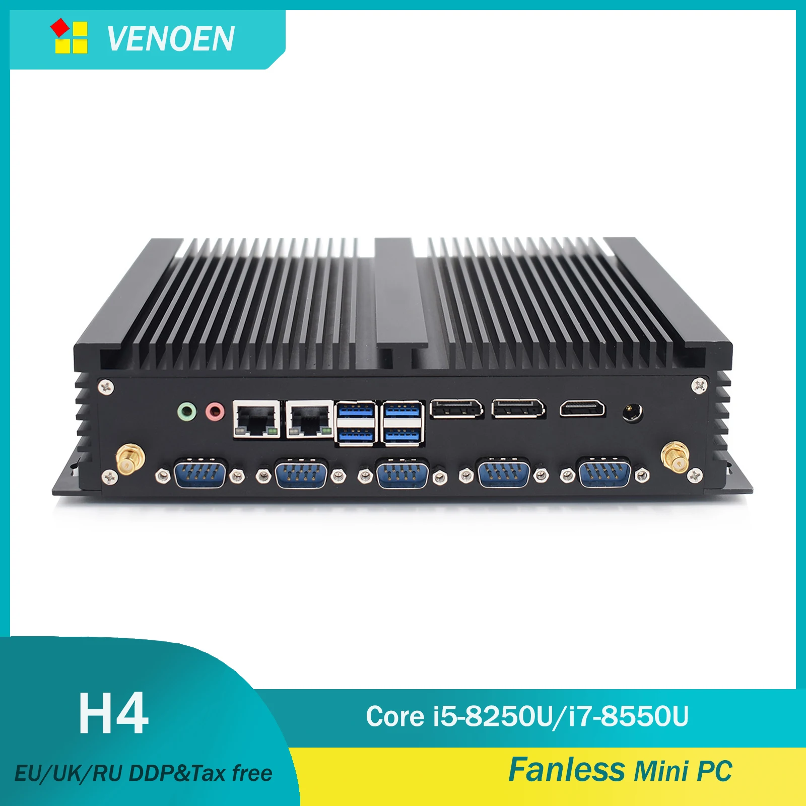 Intel Core i5 8250U i7 8550U ITX Mini PC 5*COM HD DP EDP Windows 11 Three Displays Industrial ...