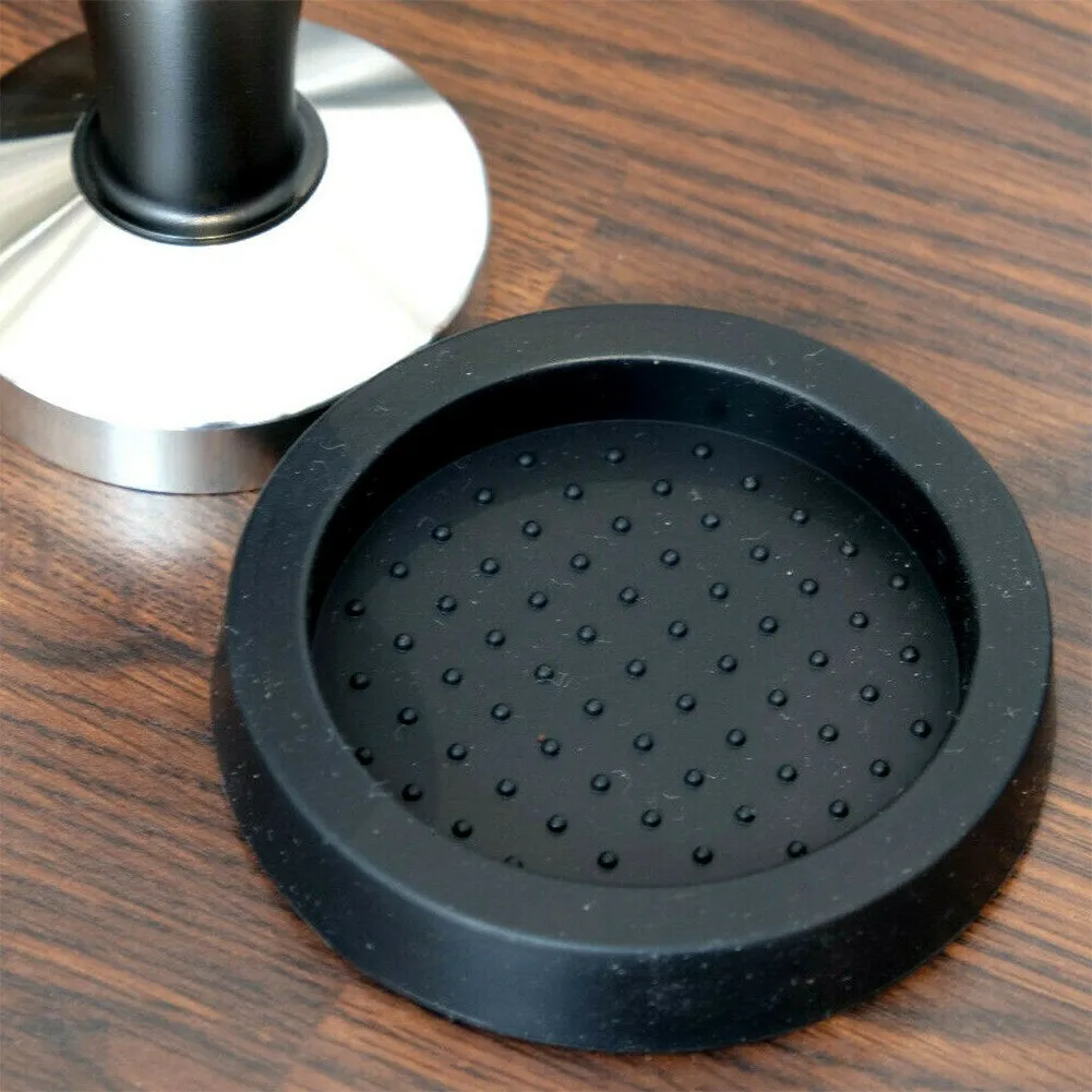 Round-Silicone-Espresso-Coffee-Round-Tamping-Tamper-Pad-Holder-BLACK ...