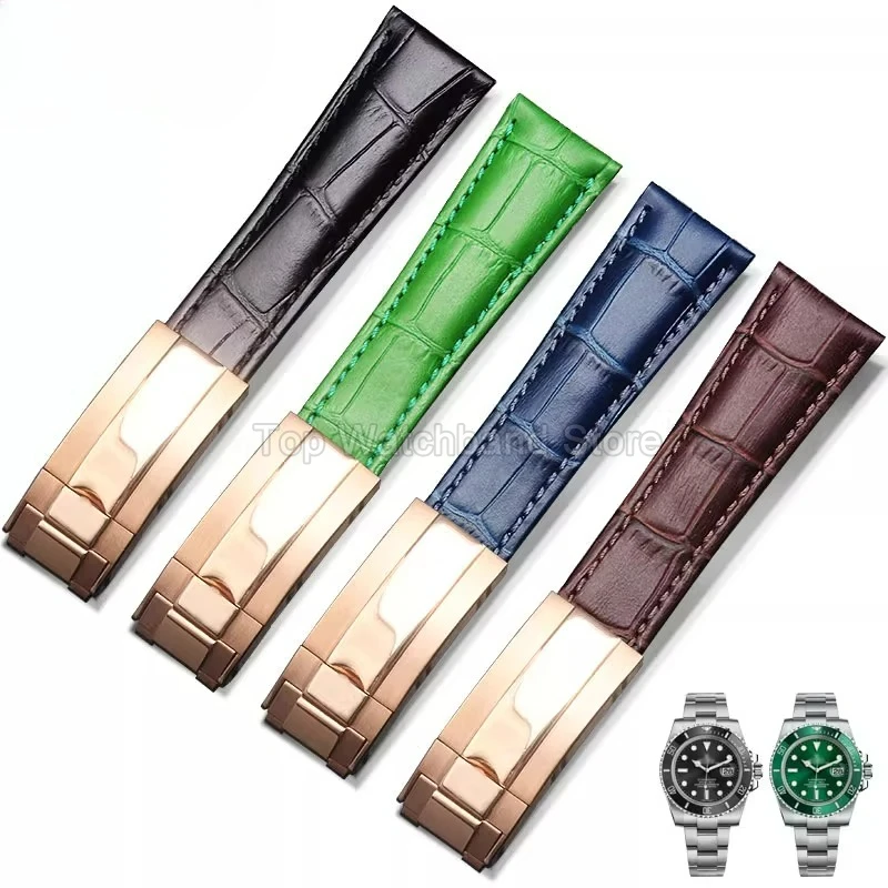 For Rolex Yacht-Master Datejust Daytona Premium Leather Watch Strap ...