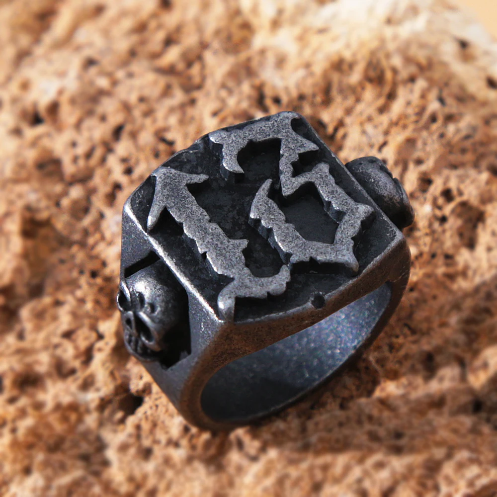 Lucky Number 7 Skull Stainless Steel Ring – GTHIC😘 Descobrindo o ...