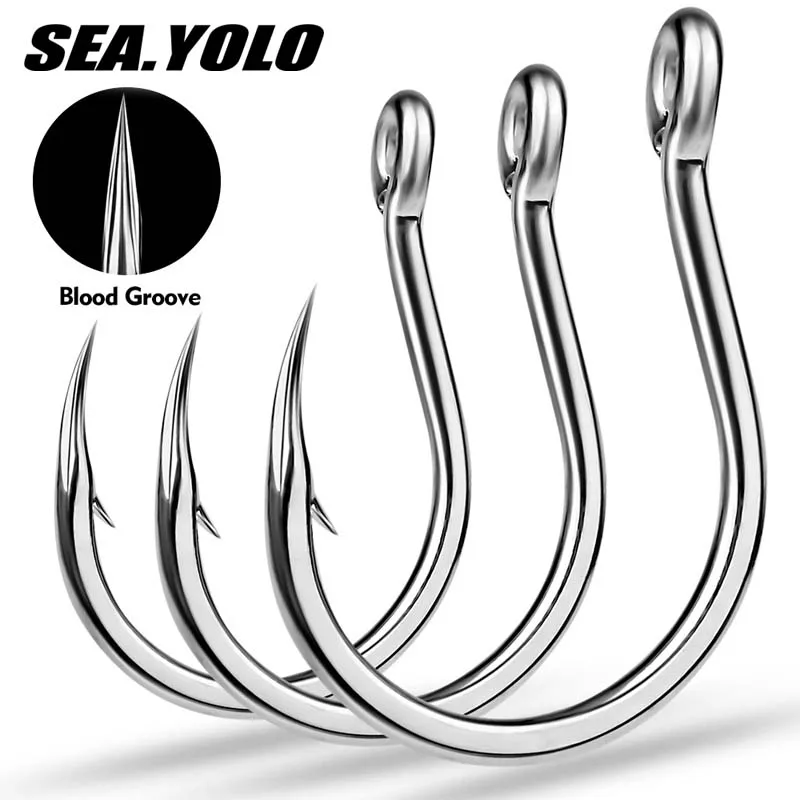 Sea-Yolo-10pcs-pack-Fishing-Hook-High-Carbon-Steel-Blood-Groove-Hook ...