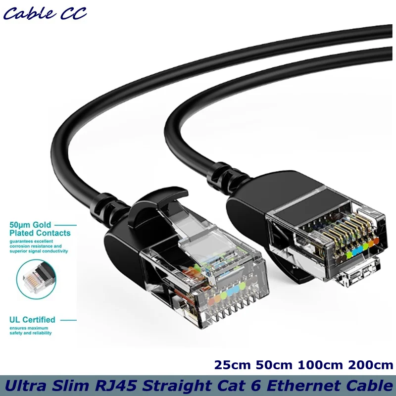 Ultra Slim Cat 6 Ethernet Cable , Flexible Rj45 Cat 6a LAN Cord, 10Gbps ...
