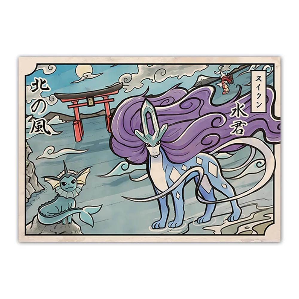 Tríptico de estilo vintage de Pokémon, Pokémon Pikachu, Kabi Beast ...