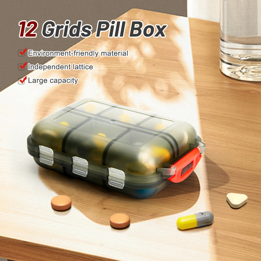 12 Grids Weekly Medicine Pill Box Pills Dispenser pill organizer Tablet ...