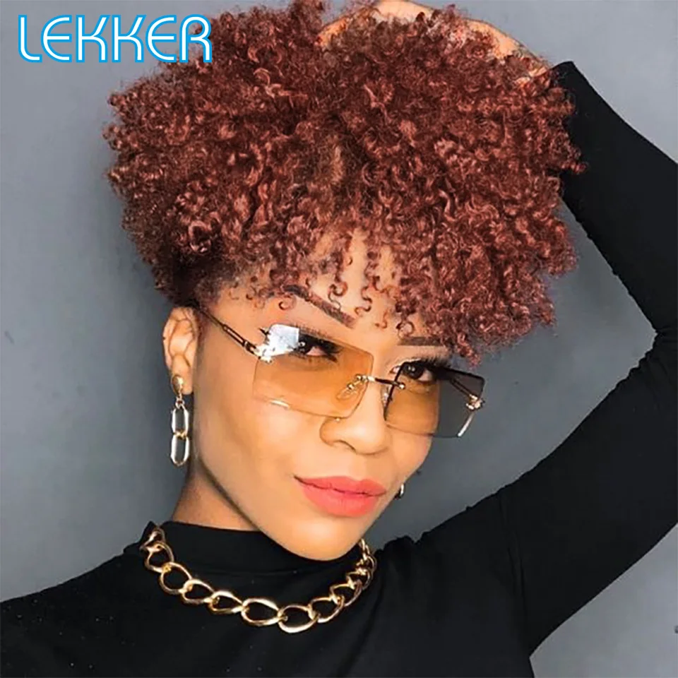 Lekker-Natural-Brown-Short-Pixie-Cut-Afro-Kinky-Curly-Bob-Human-Hair ...