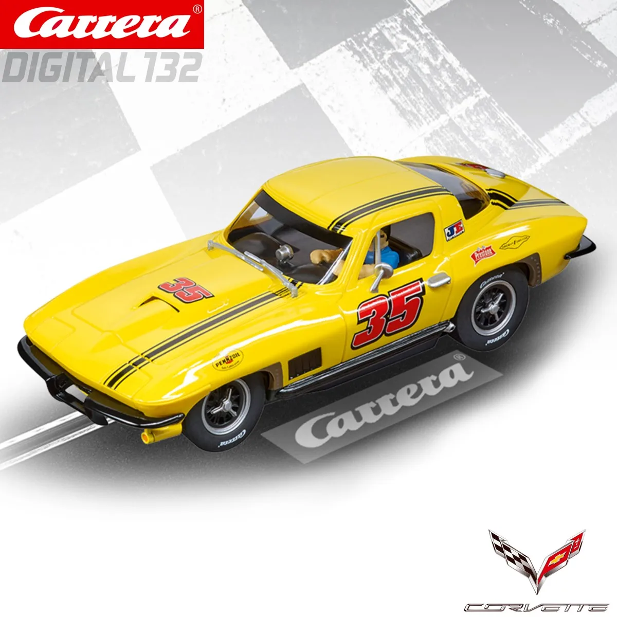 Carrera Slot Car Digital132 30906 Chevrolet Corvette Sting Ray No.35 ...