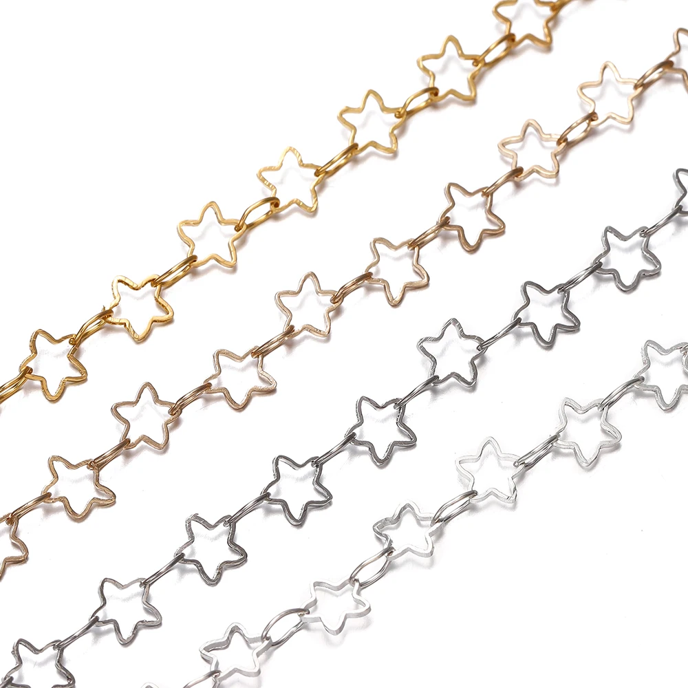 1Meter-roll-Brass-Star-Copper-Chain-For-Jewelry-Making-Connector-DIY ...