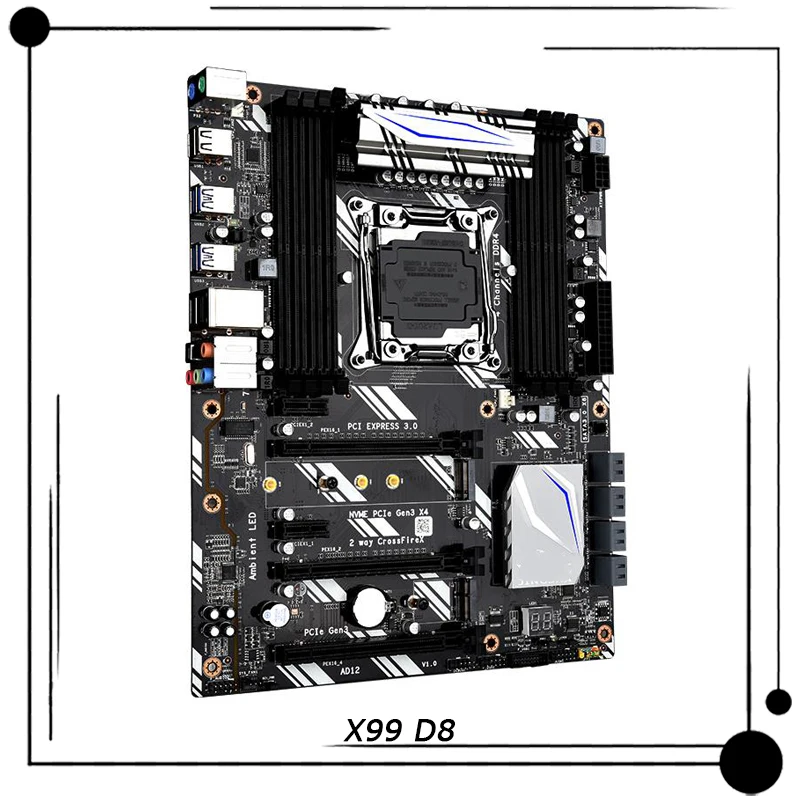 Jingsha 컴퓨터 마더보드용 X99 D8, 풀 스피드 M.2 인터페이스, 금속 방열판 그래픽 카드, 크로스 파이어 지원 V3/V4| | - AliExpress