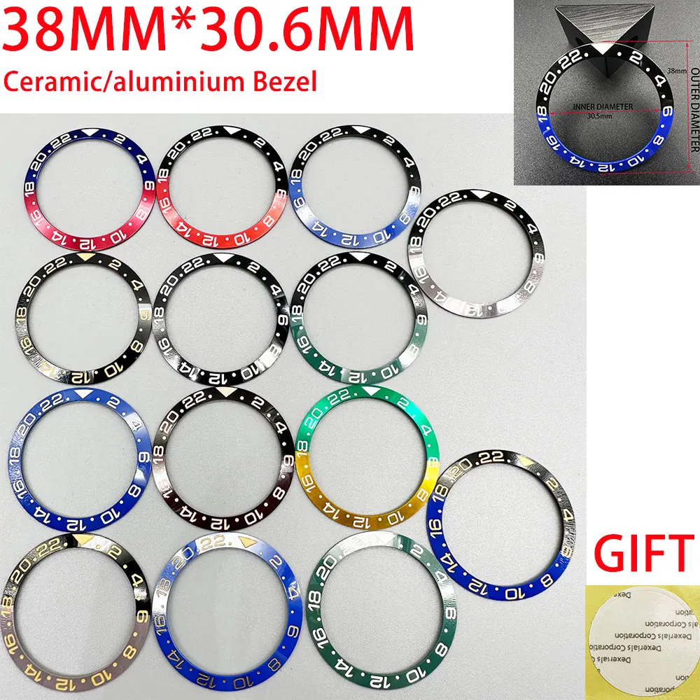 38mm * 30.6mm ceramic/aluminum luminous Bezel GMT and diving watch ...