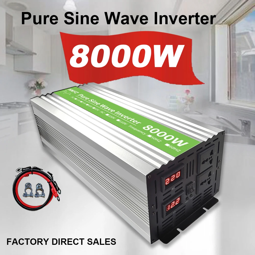 Inversor de onda sinusoidal pura de 8000W, 6000W, 5000W, cc 12V, 24V a CA 220V, 50Hz, 60Hz ...