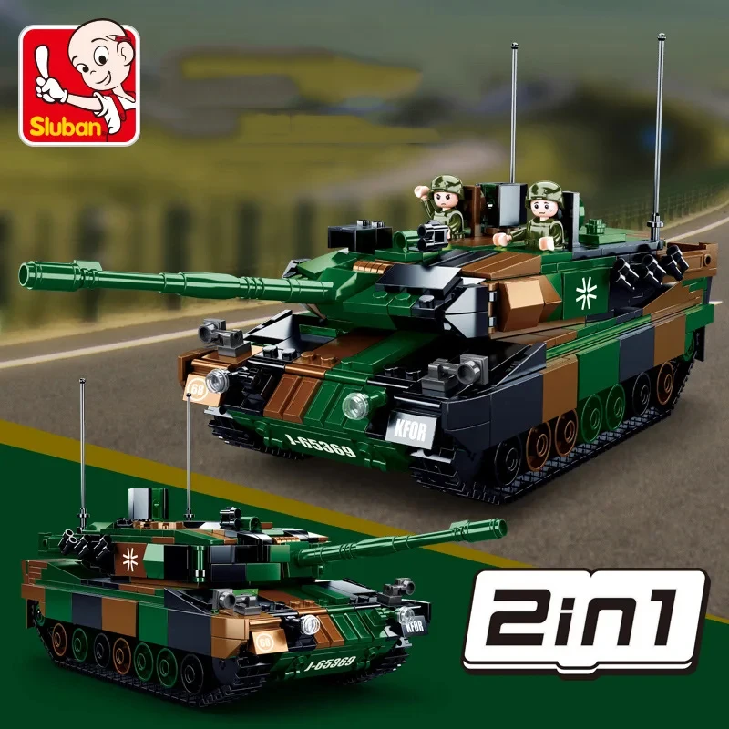 766PCS-Leopard-2A5-Main-Battle-Tank-Model-Bricks-WW2-Tank-Army-Soilder ...