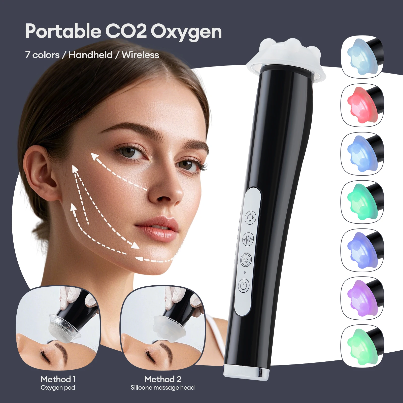 CO2 Oxygen Bubble Pen 5 Gear Vibration Oxygen Bubble Beauty Tool Deep ...
