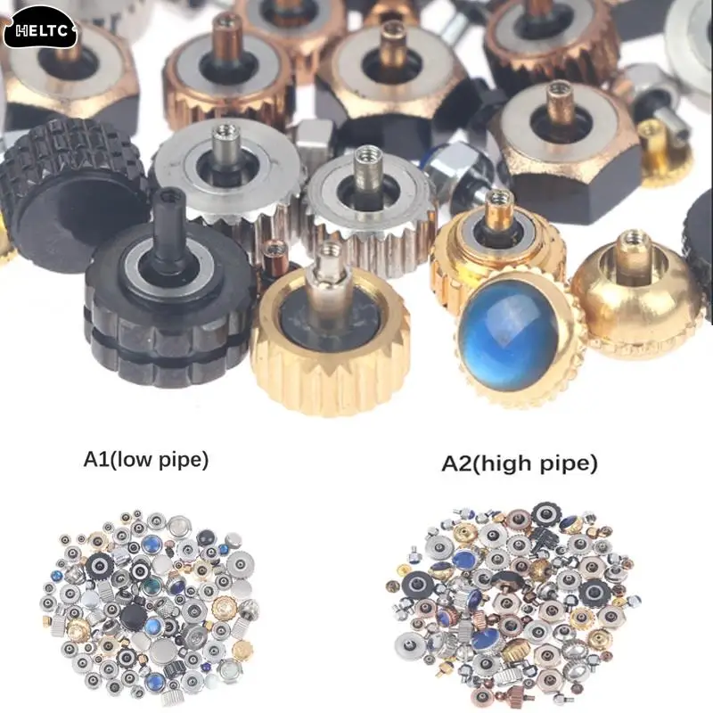 100Pcs-Set-Mixed-Waterproof-Steel-Watch-Handles-Watch-Crown-Various ...