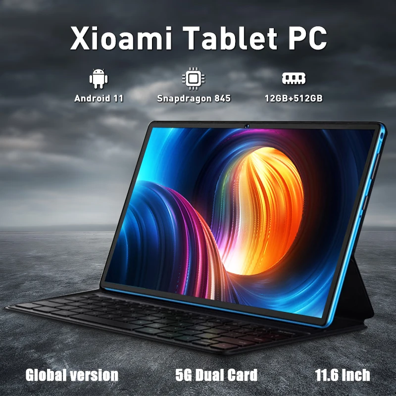 2023 글로벌 버전 태블릿, 안드로이드 11.0 패드 5 프로, 스냅드래곤 845 태블릿 PC, 5G 듀얼 SIM 카드 또는 ...