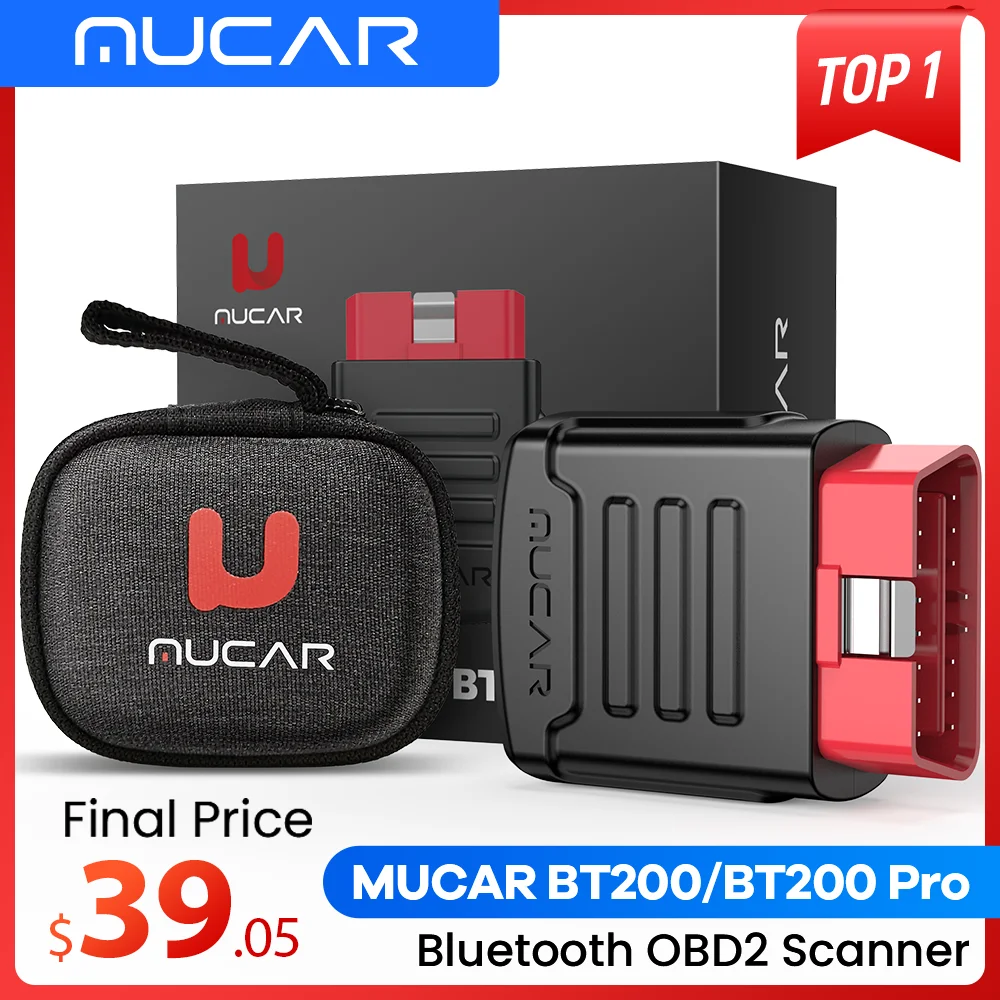 MUCAR BT200/BT200 Pro OBD2 Diagnostic Tool Full System Diagnose Oil SAS 15 Reset Bluetooth OBD 2 ...