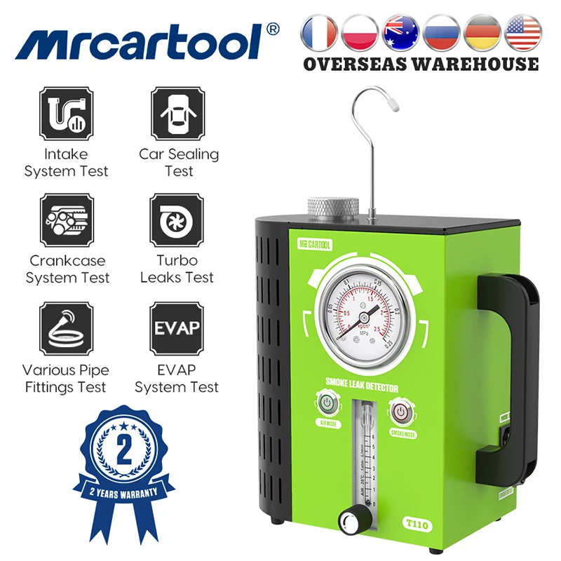 연기테스터기 Mrcartool T110 자동차 스모그 기계 12v 자동차 Evap 파이프 누출 감지기 도구 자동차 연료 스모그