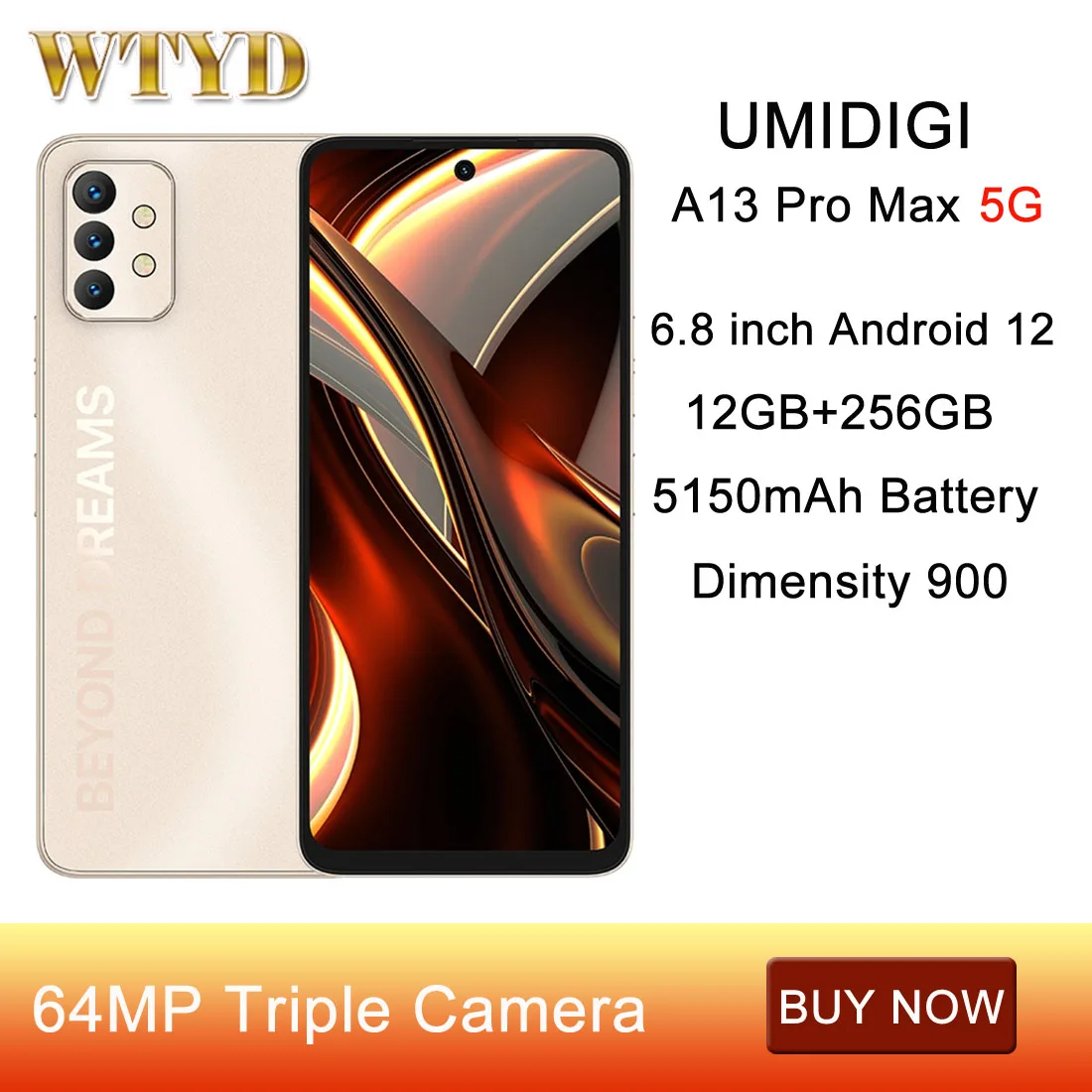 UMIDIGI-A13-Pro-Max-5G-12GB-256GB-64MP-Camera-Mobile-phone-6-8-inch ...