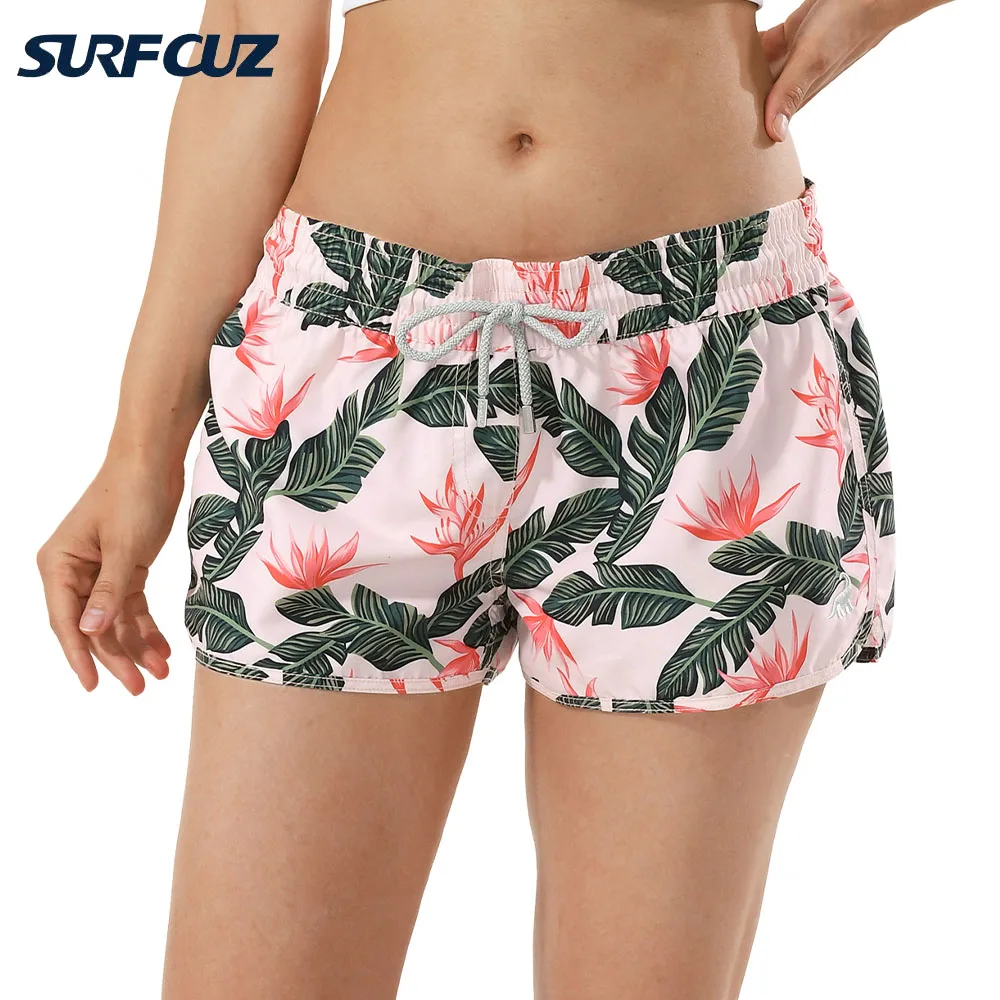 SURFCUZ Women Swim Shorts Quick Dry Beach Board Shorts Drawstring ...
