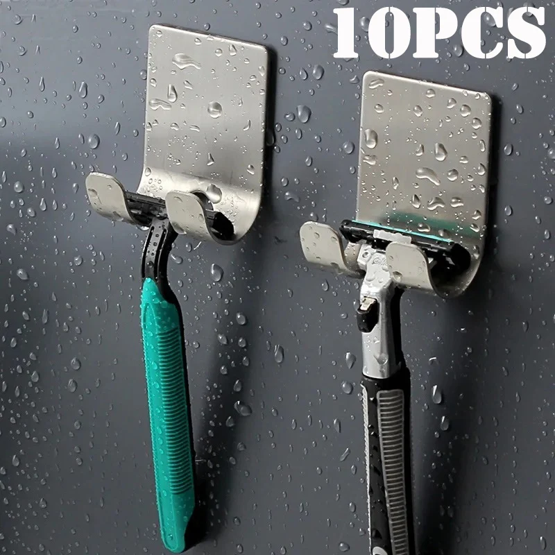 304-Stainless-Steel-Razors-Holder-No-Punch-Bathroom-Men-Shaving-Shaver ...