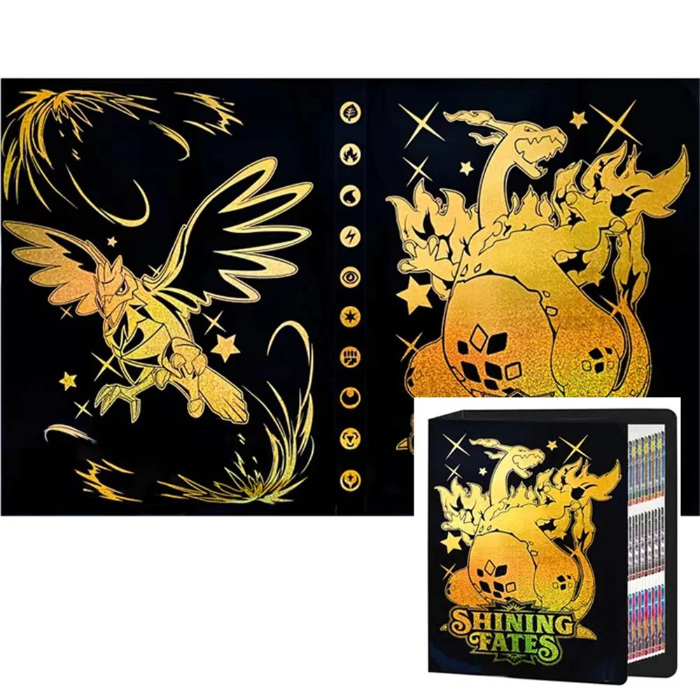 Cartoon Album 240/432Pcs Card Book Protector Charizard Map Letters ...