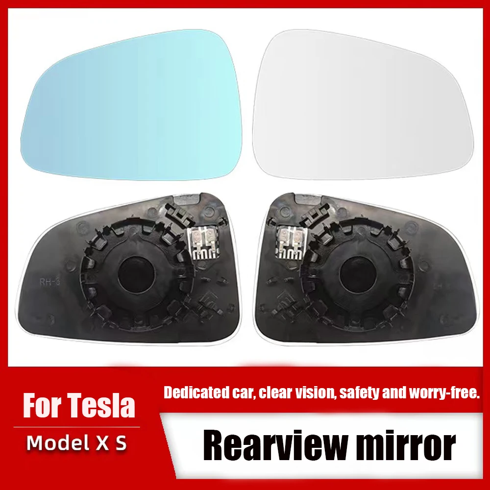 High-quality-Side-Rearview-Mirror-Blue-Glass-Lens-for-Tesla-Model-3-Y-S ...