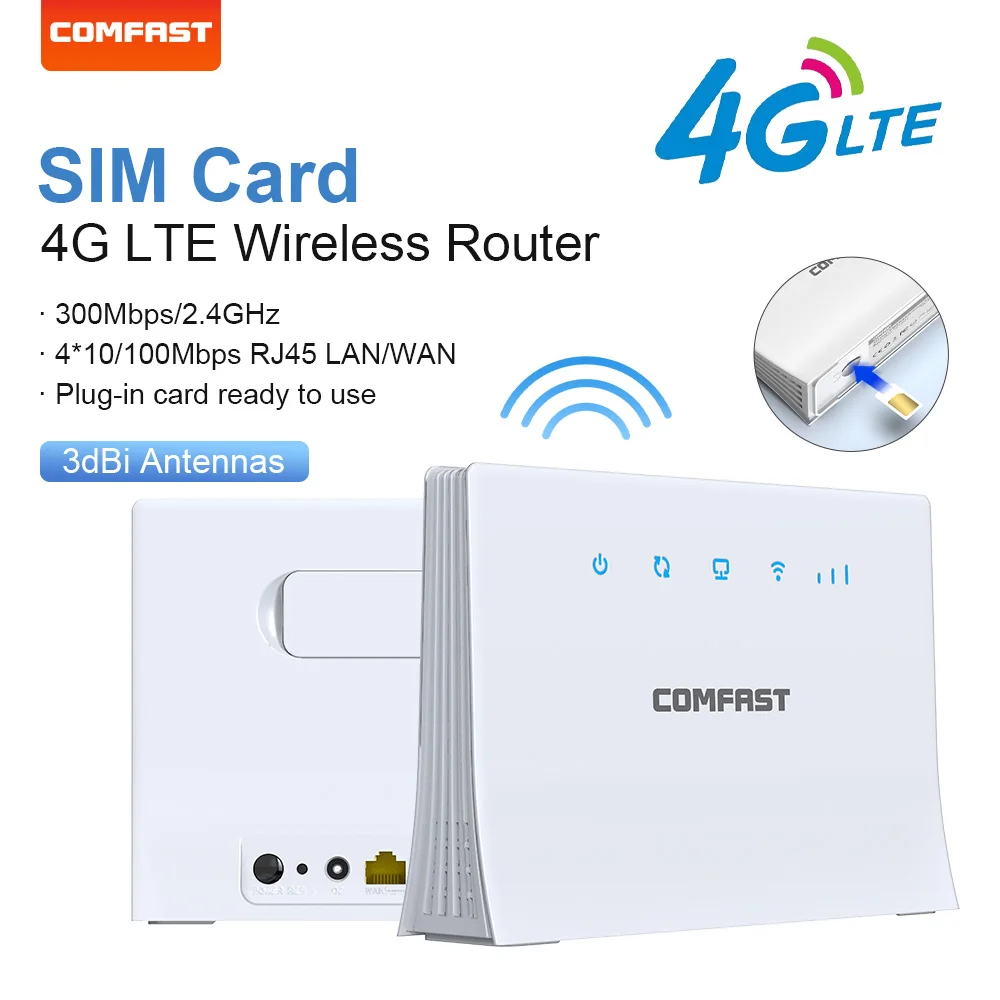 300Mbps-4G-LTE-WiFi-Wireless-Router-SIM-Card-CAT4-Routers-LAN-RJ45-Port ...