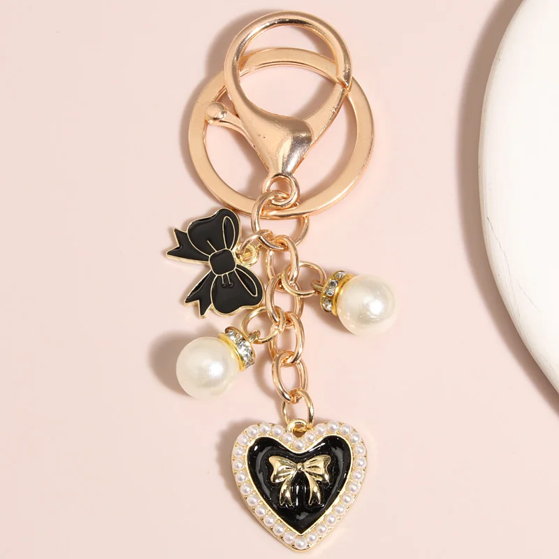 Creativity-Handmade-Keychain-Hat-Bowknot-Crown-Pearl-Key-Ring-Sweet-Key ...
