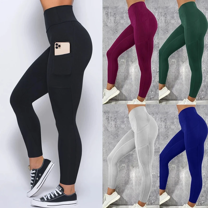 Pantalon-de-yoga-poches-pour-femme-leggings-de-sport-fitness-taille-haute-lastique-collants-de ...