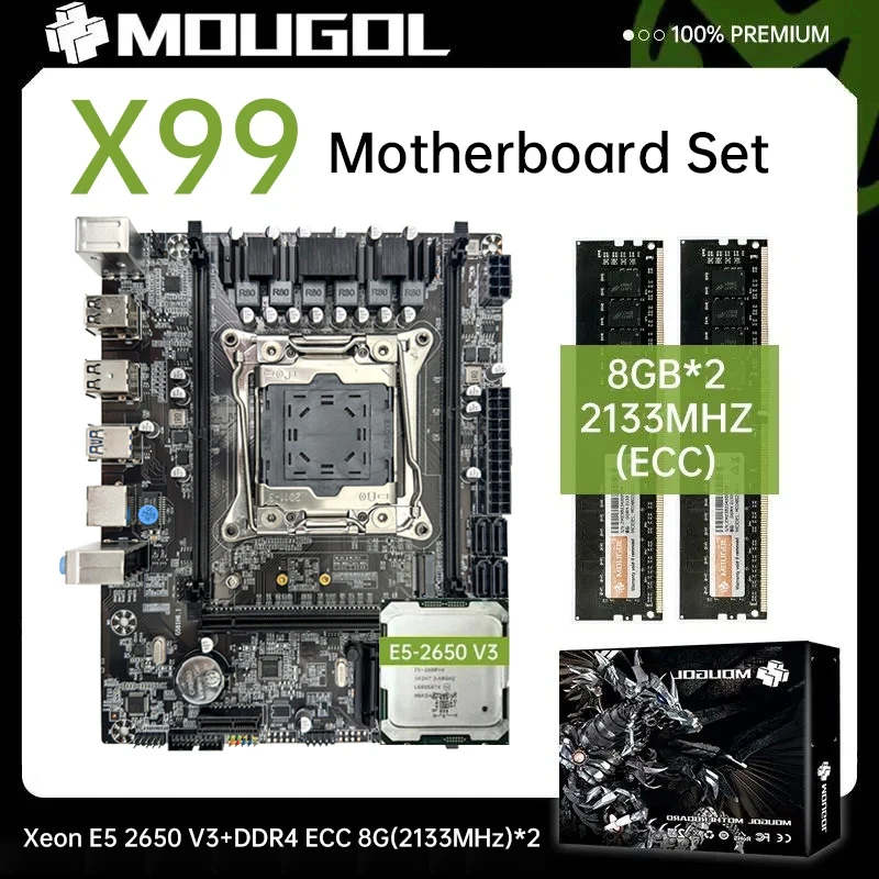MOUGOL-Conjunto de placa base X99 P4, ordenador con Intel Xeon E5 2650 ...